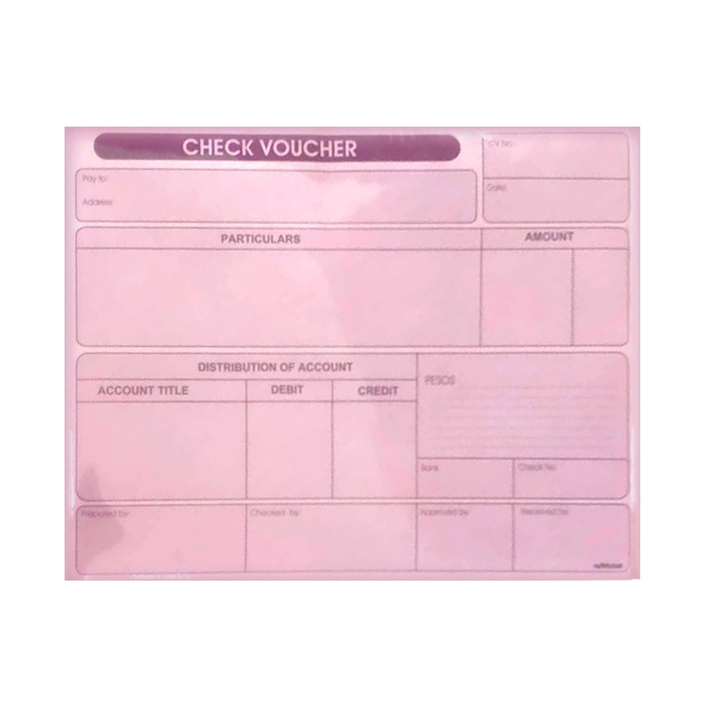 Advance / Consolidated Check voucher 2-ply 50s white/pink | Shopee ...