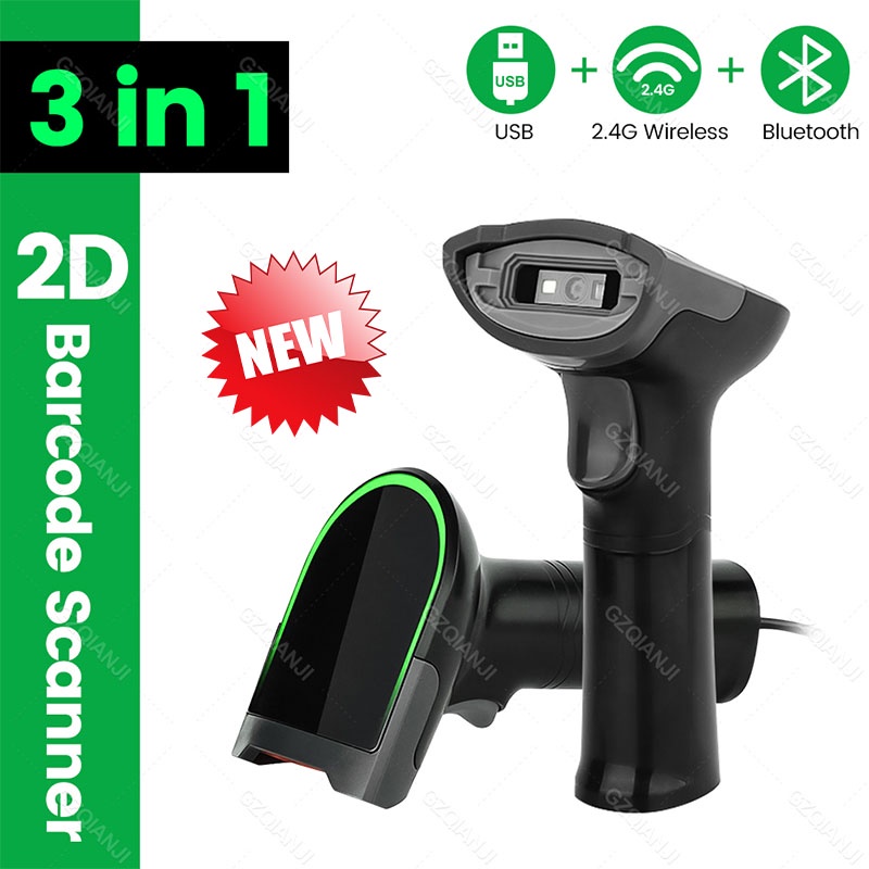 Portable Barcode Reader Handheld 1D 2D QR Code POS Barcode Scanner USB ...