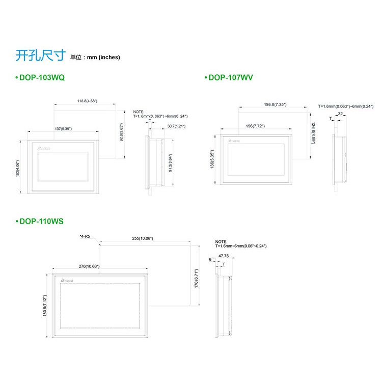 4.3'' Inch Delta DOP-103BQ 7" DOP-107BV HMI Touch Screen Human Machine ...