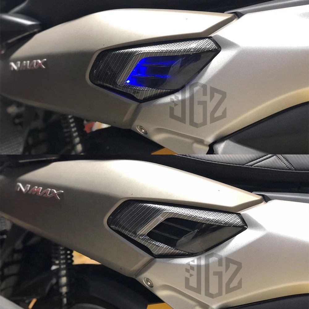 NMAX Motorcycle Side Vent Cover LED Side Light Carbon Indicator for ...