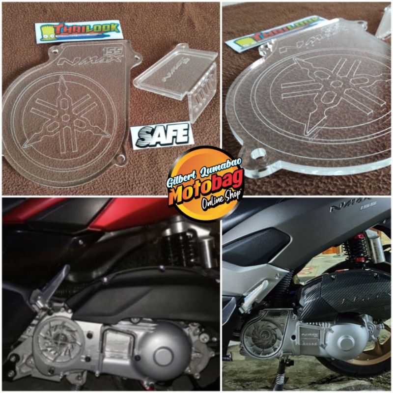 CRANK CASE SET COVER FOR NMAX V1 & AEROX/NMAX V2 CLEAR 6MM THICKNESS W ...