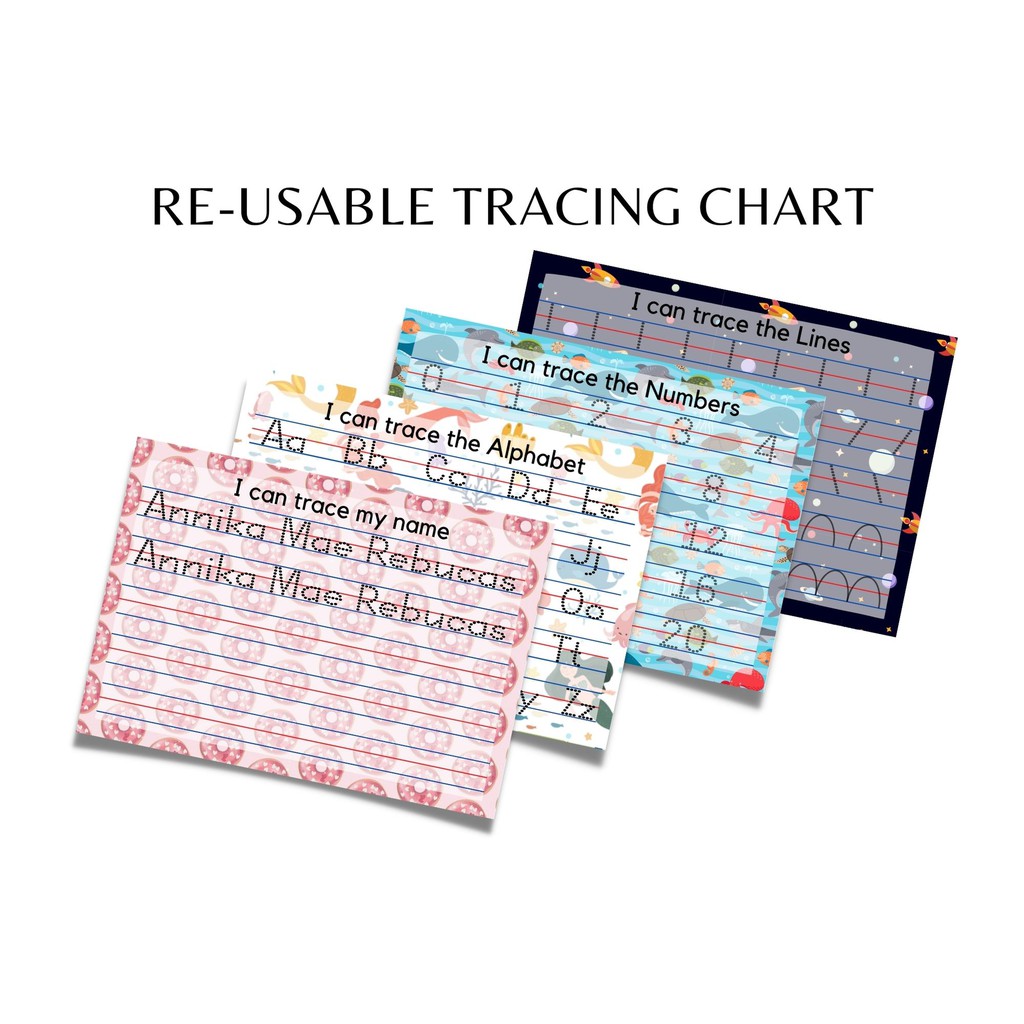 AMBREPH: LAMINATED l RE-USEABLE l WRITE & WIPE - TRACE LINES CHART l A4 ...