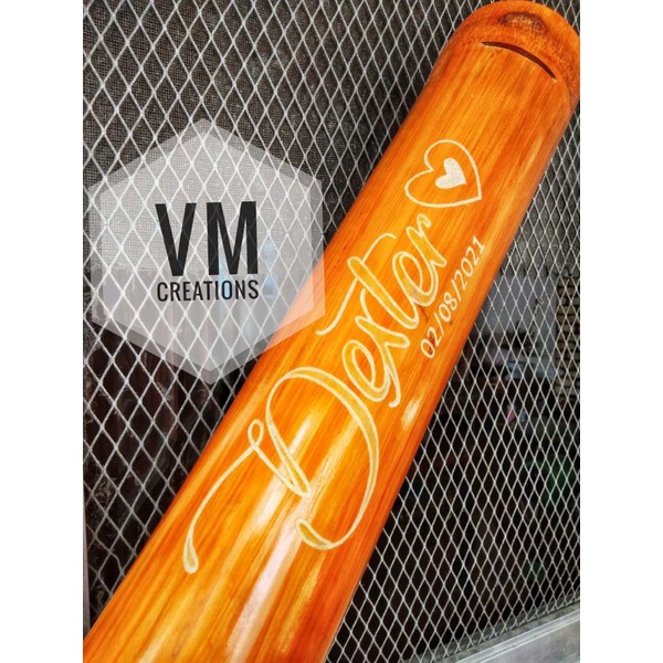 Personalized Alkansya (bamboo bank with engrave available NAKAUKIT ...