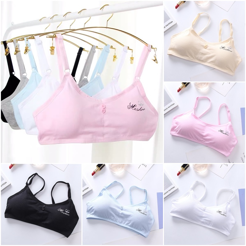 (10-15 Y) soft baby bra solid color development girl bra training bra ...