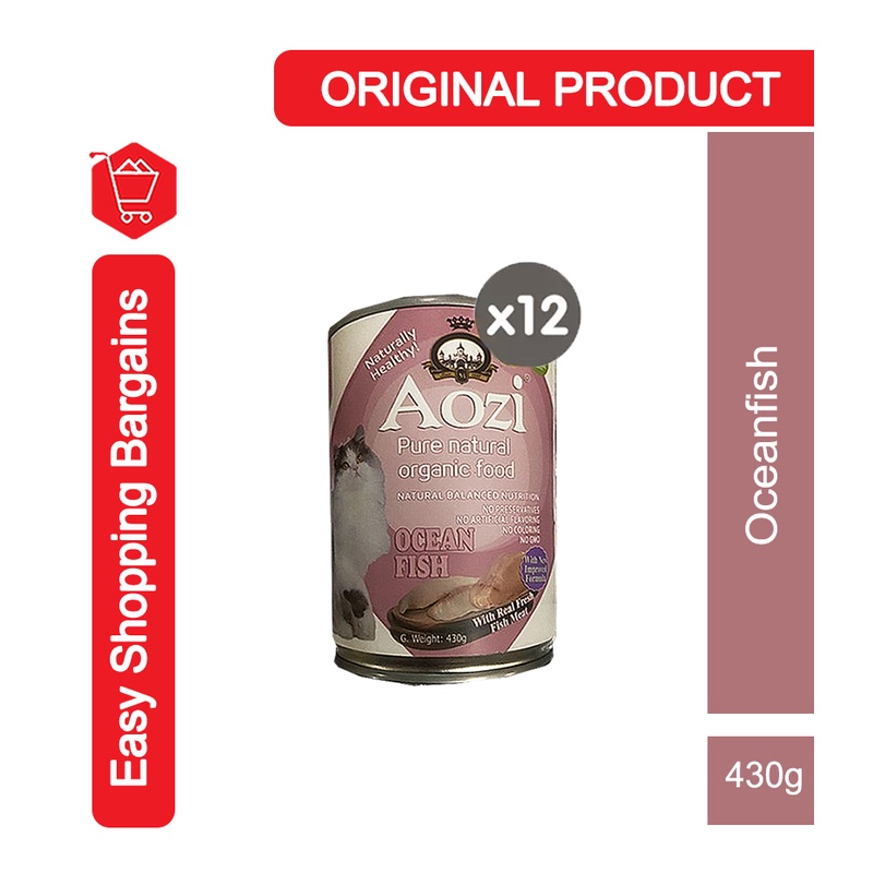 Aozi Wet Cat Food Oceanfish in Can 430g (12 Cans) | Shopee Philippines