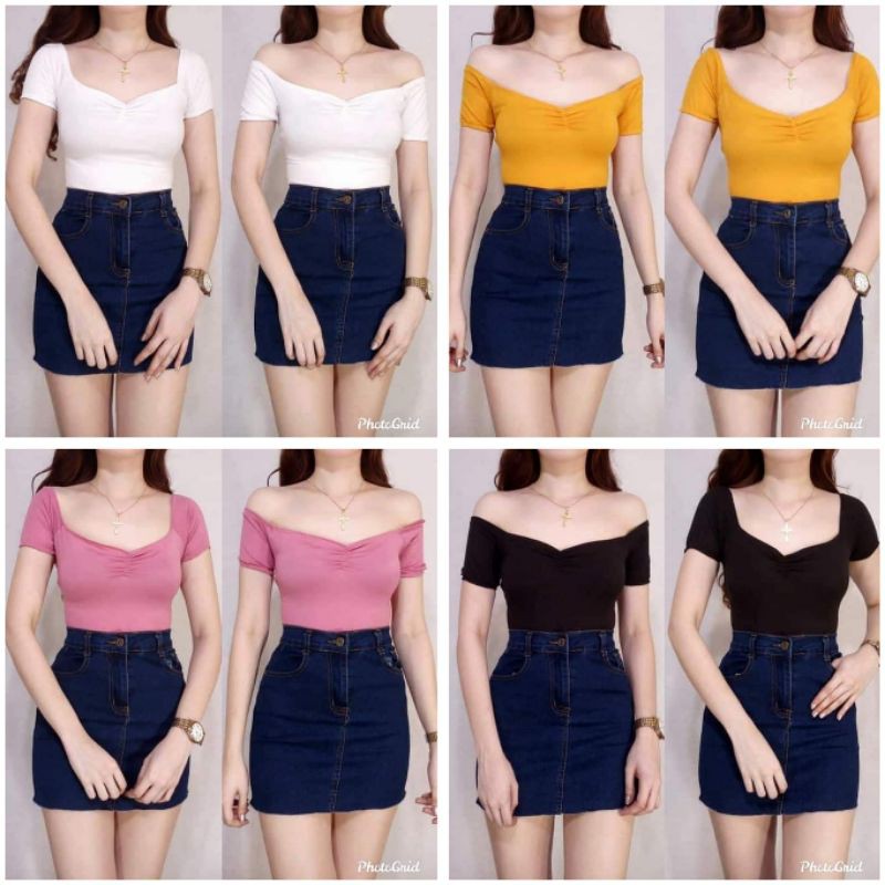 FRONT GARTER CROP TOP FIT UP TO MEDIUM | Shopee Philippines