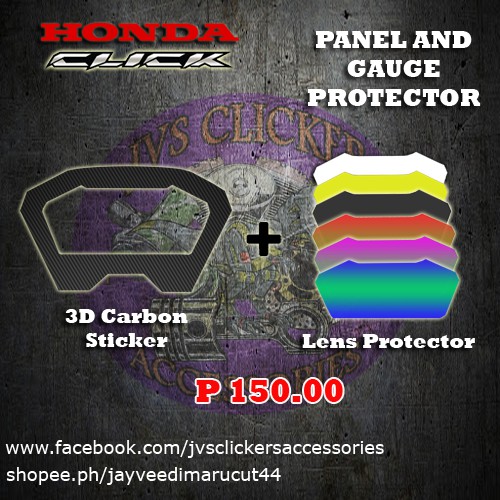 Honda Click V2 2 in 1 Carbon Panel Protector with Tint Gauge Protector ...