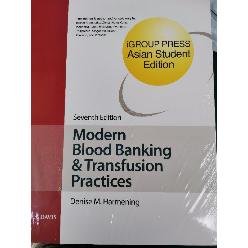 Modern Blood Banking & Transfusion Practices 7th Edition by Denise M ...