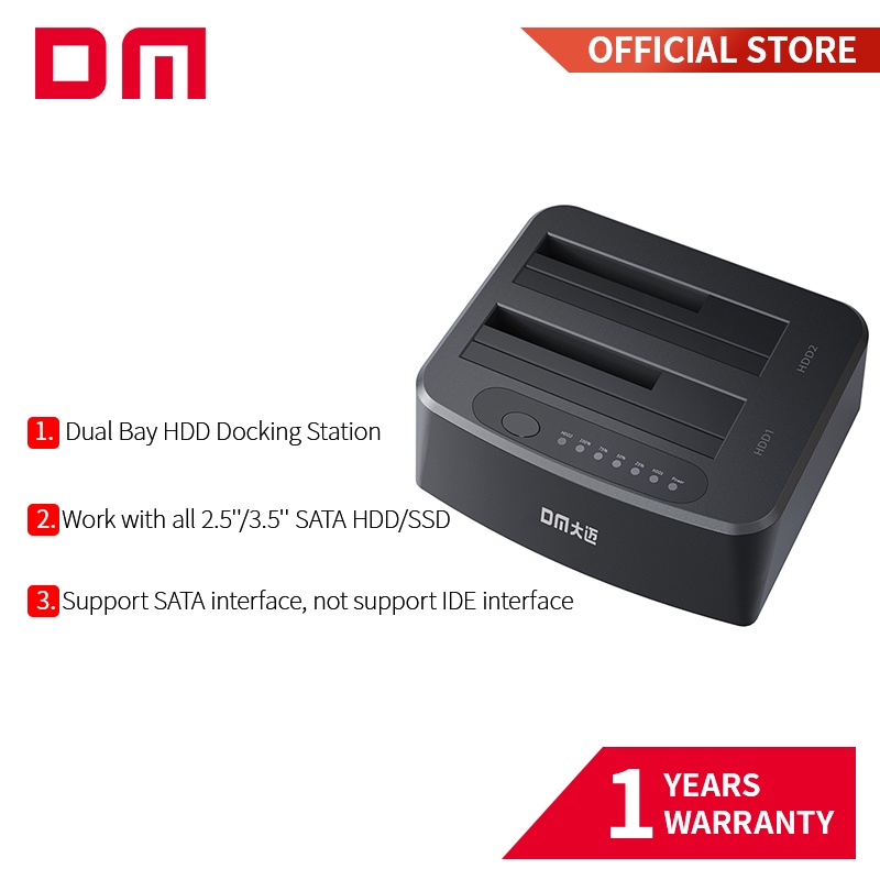 DM USB 3.0 to SATA 3 Dual Bay External Hard Drive Duplicator/Cloner for ...