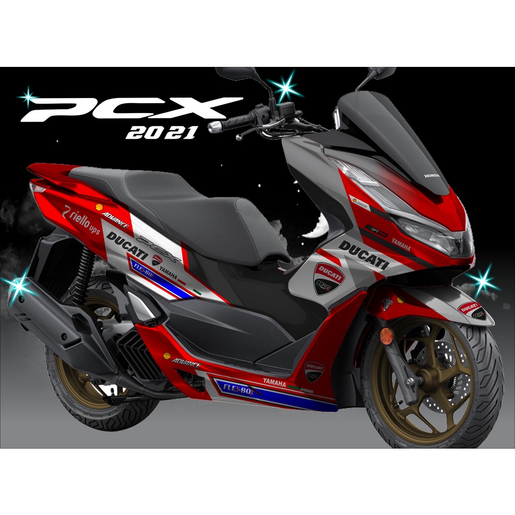 Pcx STICKER 2021 Graphics/DECAL PCX NEW/STICKER PCX/STICKER DUCATI ...