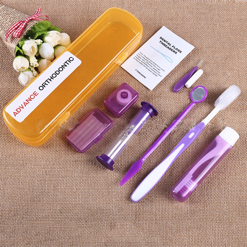 8pcs Set Toothbrush Kit for Braces Interdental Travel Oral Kit ...