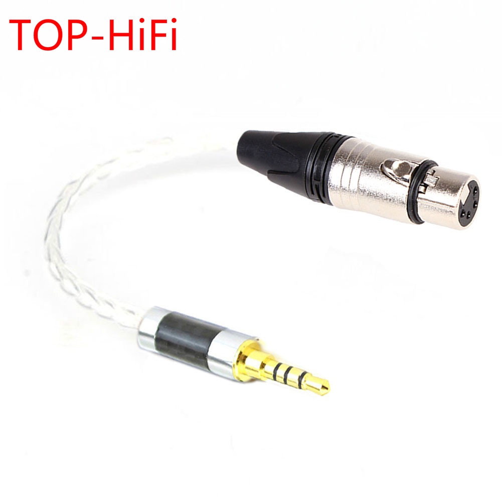 TOP-HiFi 7n-OCC Single-Crystal Sivler 3.5mm TRRS Balanced Male to 4pin ...