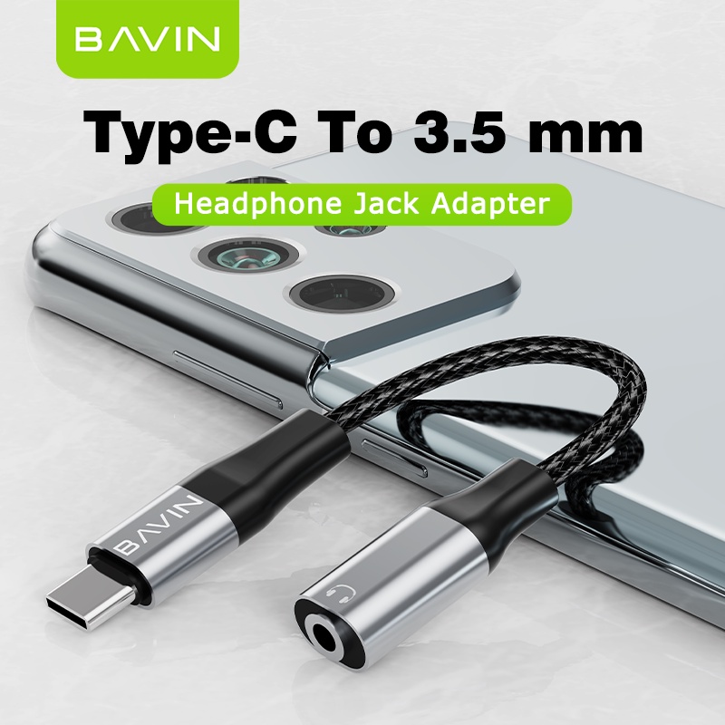BAVIN AUX30 Earphone Headphone Adapter w/ Female Type-C to 3.5mm USB ...