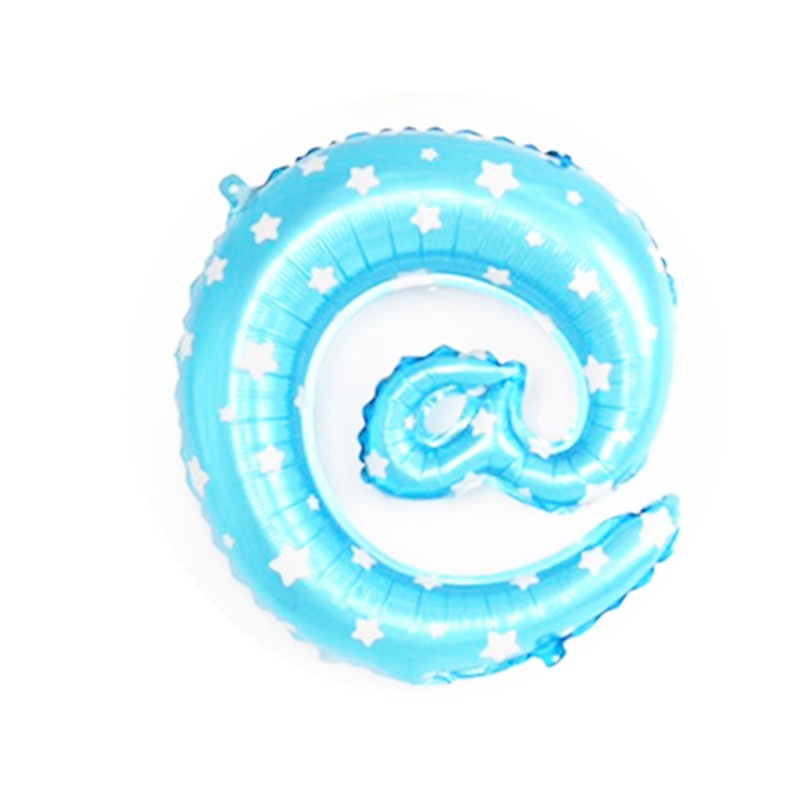 16 inch "@" Symbol Balloon Blue Pink Foil Balloon With Dots Birthday ...