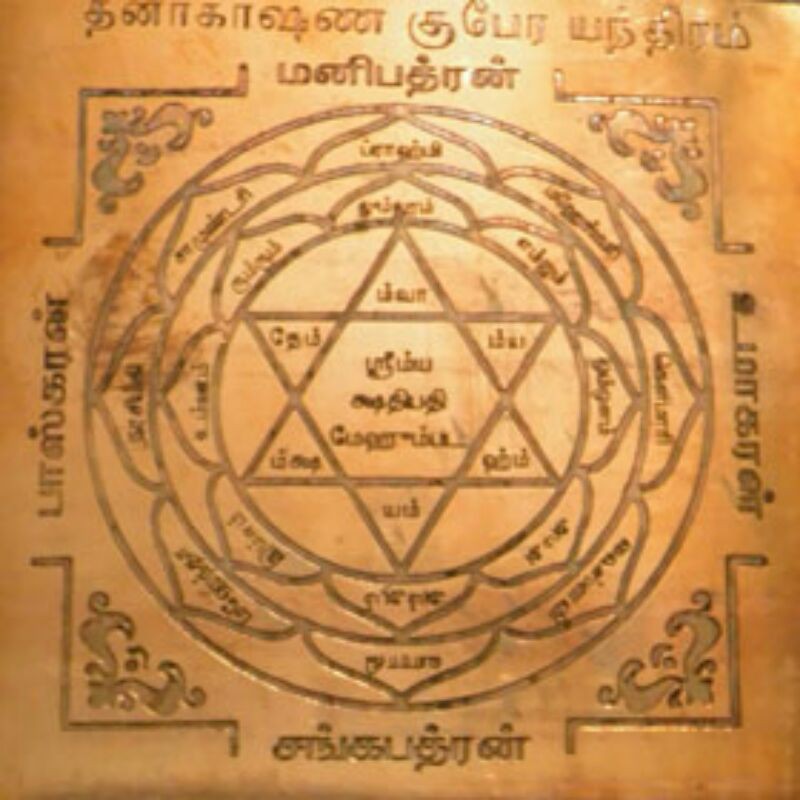 Energized Kubera Yantra Copper / Kuberan Chakra 3'x3' 6'x6' inch Frame ...