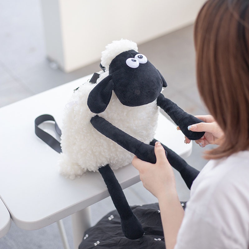 40cm Shaun the Sheep Backpack Soft Plush Bags Animal Kawaii Backpacks ...