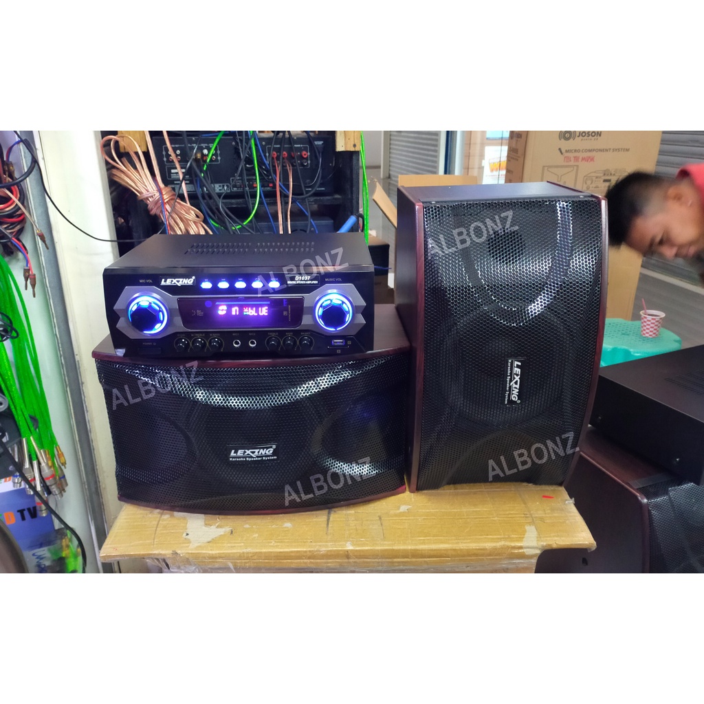 Lexing D1037 AC/DC Amplifier with Speaker Set Digital Stereo Amplifier ...