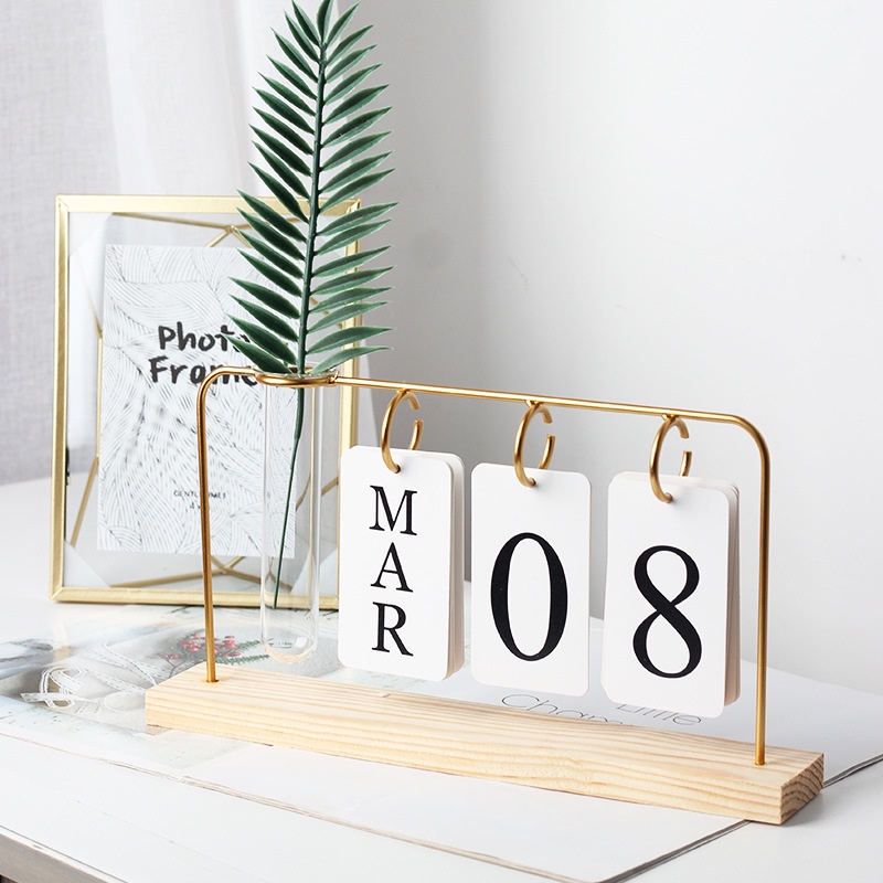 Simple Wooden Desk Calendar Office Nordic Creative Ins Style Desktop ...