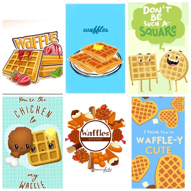 WAFFLES FOOD CARTOONS Wall Decor A4 Size Laminated | Shopee Philippines