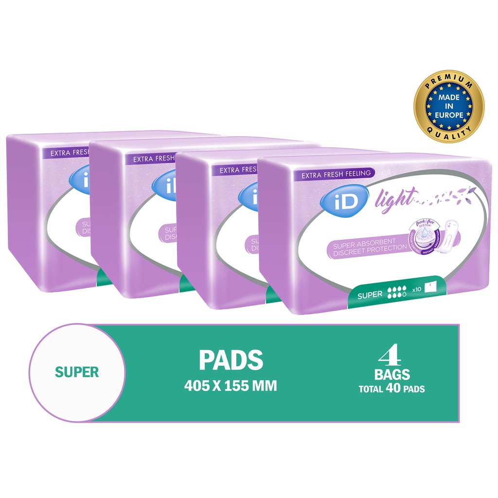 iD Light Super Bundle Pack (For Sensitive Bladder/Incontinence Pad ...