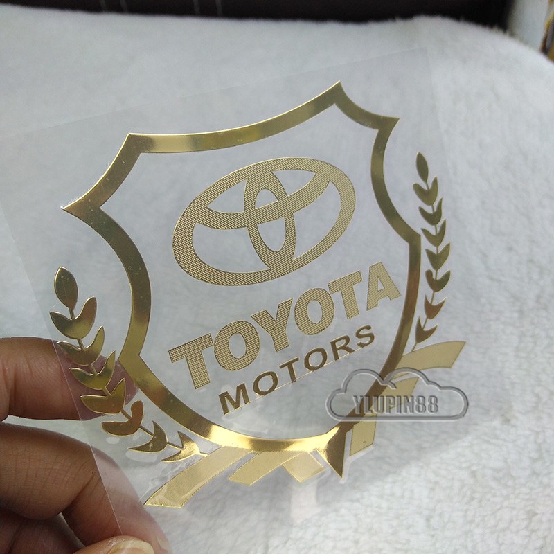 2pcs TOYOTA Logo Sticker Car Medal Label Sticker Car Window Metal ...