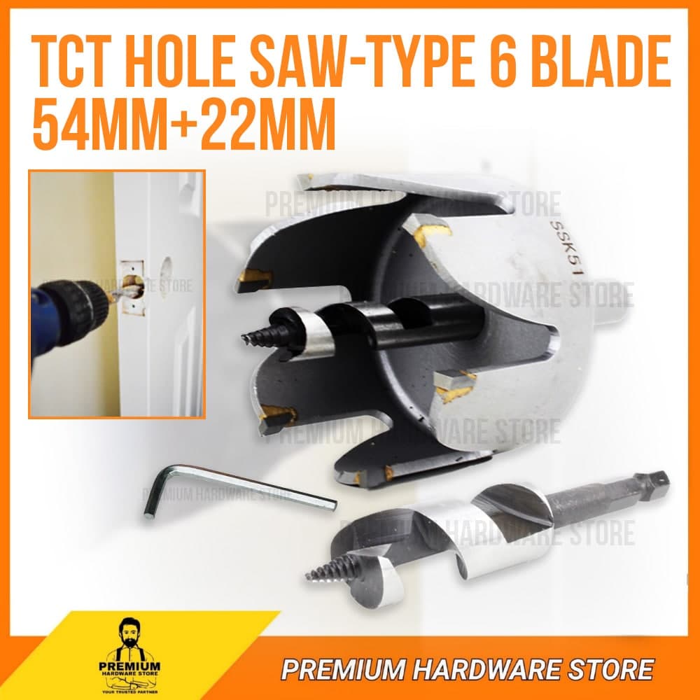 54 & 22MM TCT DOOR LOCK HOLE SAW (LOCK INSTALLATION KIT) | Shopee ...