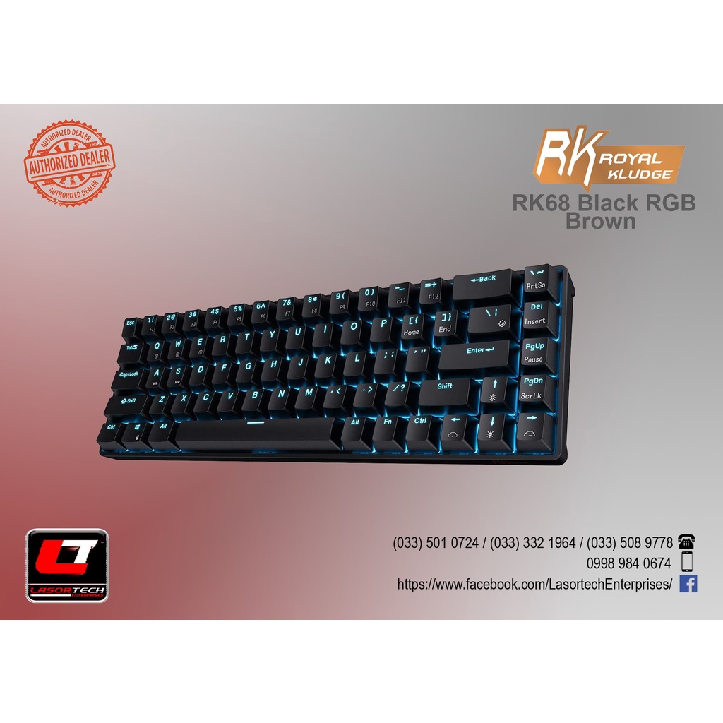 Royal Kludge RK68 Black RGB Gateron Brown Switch Dual-Mode Wireless Keyboard | Shopee Philippines