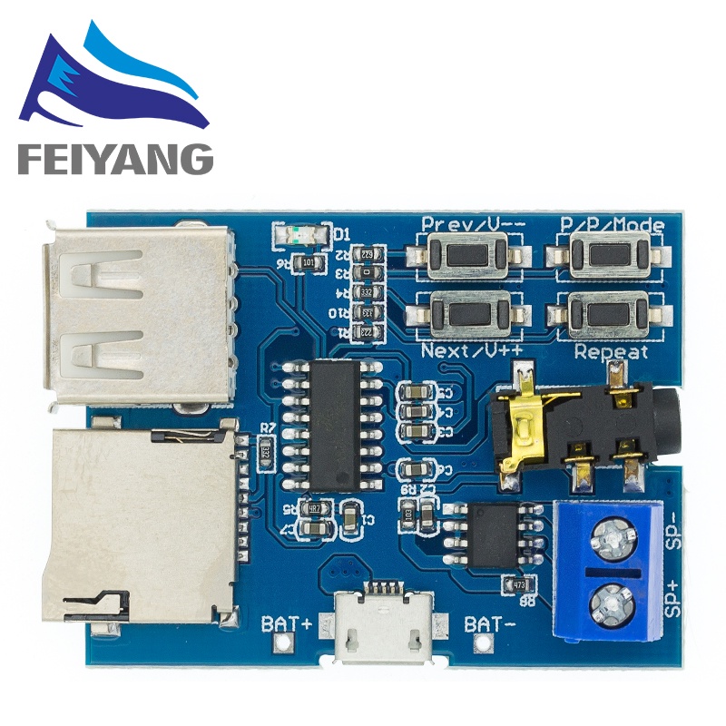 Tf Card U Disk Mp3 Format Decoder Board Module Amplifier Decoding Audio Player Shopee Philippines