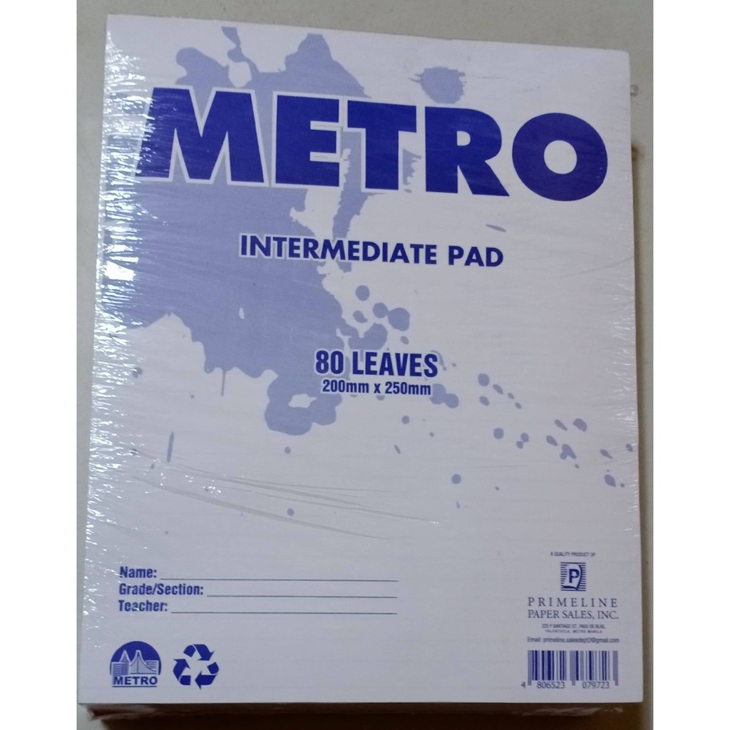 1 Ream Intermediate Pad Paper , Metro Brand size 200 mm x 250 mm , 10 ...