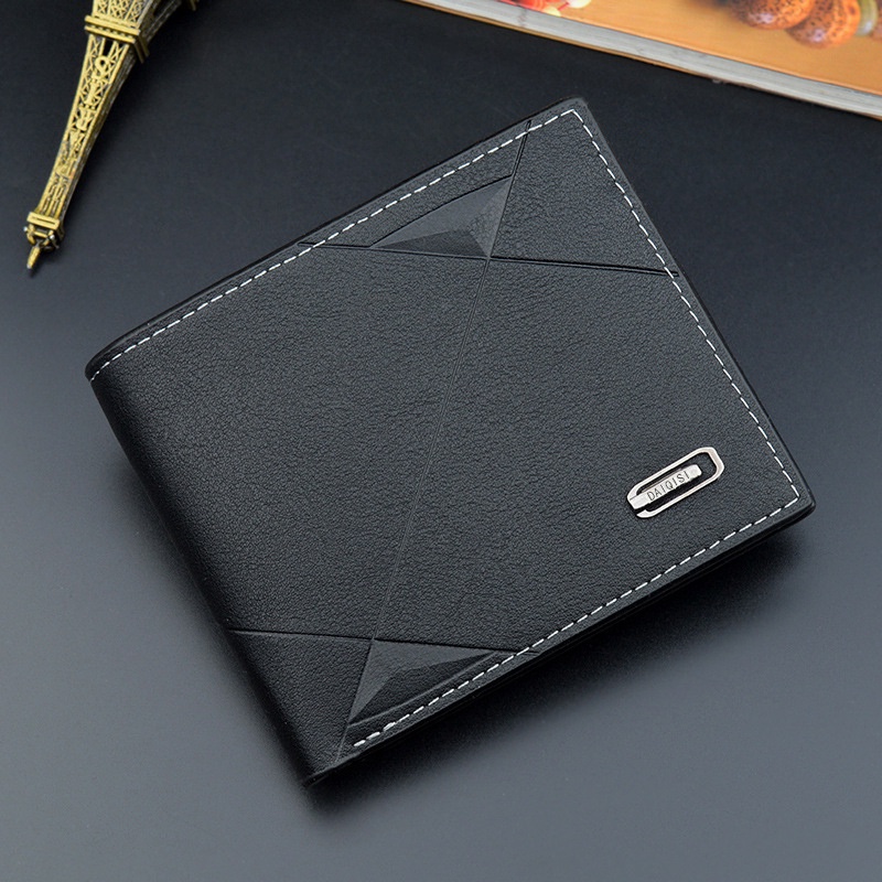 Multi-card Slots and With Zipper Coin Pouch Mens Short Trifold Wallet ...