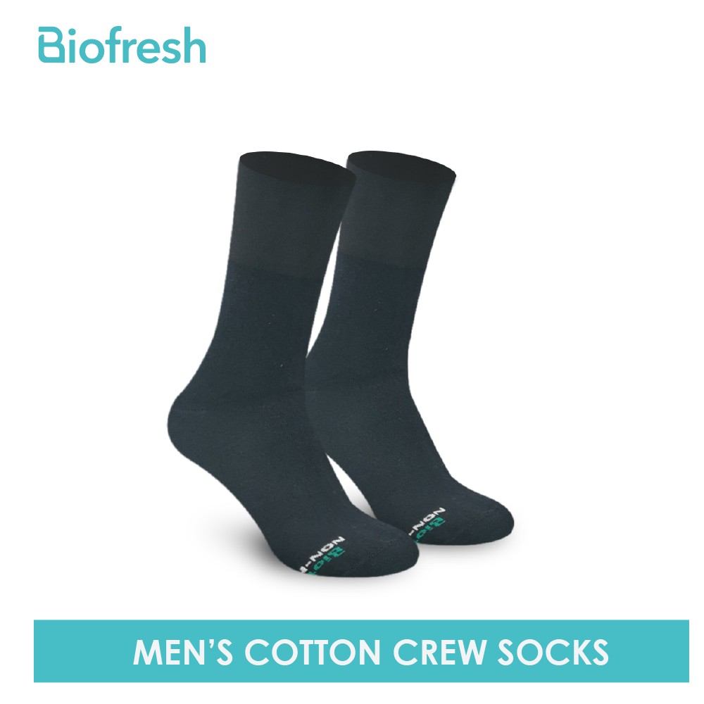 Biofresh Men's Antimicrobial Cotton Non-Mark Crew Dress Socks 1 pair ...
