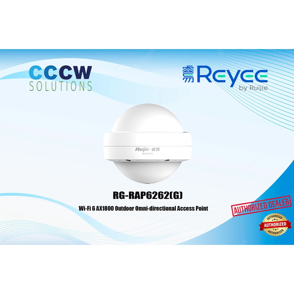 RUIJIE-REYEE RG-RAP6262(G) Wi-Fi 6 AX1800 Outdoor Omni-directional ...