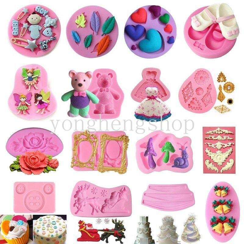 3D Fondant Silicone Mould Cake Mold Chocolate Baking Moulds Baby Shower ...