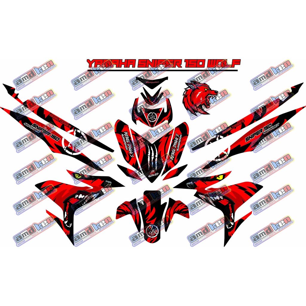 SNIPER 150 RED WOLF DECALS STICKER | Shopee Philippines