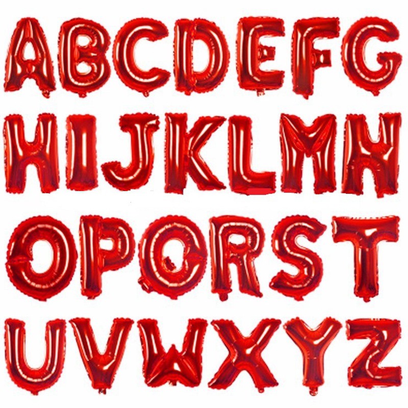 16inch Red Letter Balloon Inflatable Foil Balloons Happy Birthday Party ...