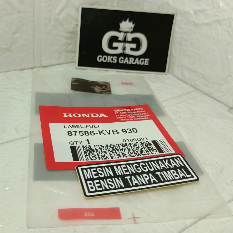 Label Fuel BeAT eSP K93 New Click 150 eSP K59J & New Click 125 eSP K60R ...