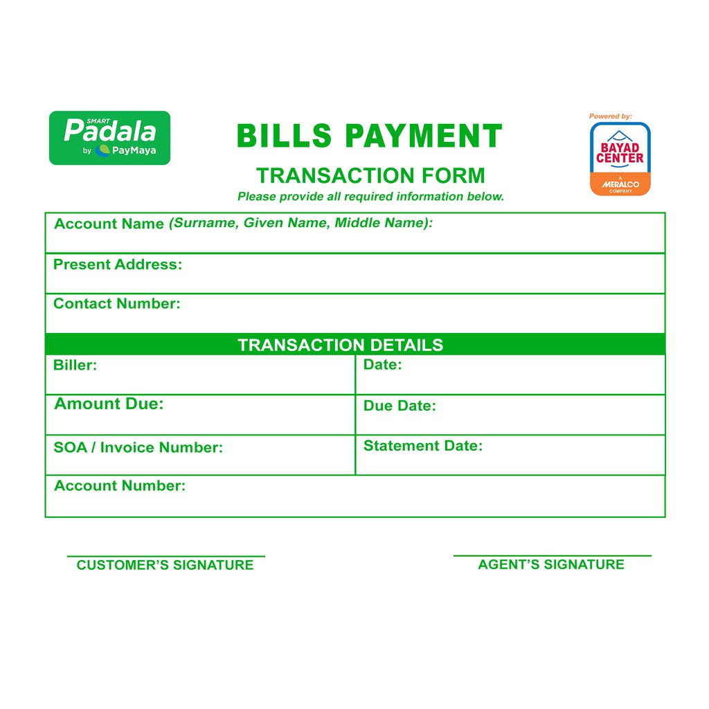 Bills Payment Form - Smart Padala (powered by Bayad Center) | Shopee ...