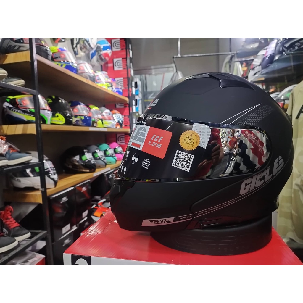 GILLE HELMET GRX 526 SP PLAIN (FULL FACE MODULAR HELMET WITH DUAL VISOR ...