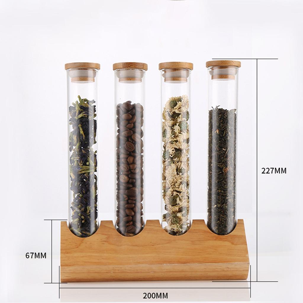 ♣Cereals Canister Test Tube with Holder Coffee Flower Display ...