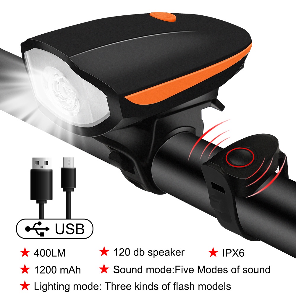 Multi-mode Bike Light with Horn Rechargeabl Waterproof Night Light for ...