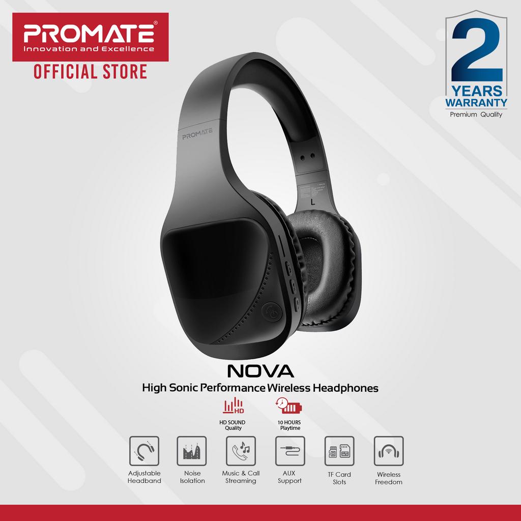 Promate Nova Balanced Hi-Fi Stereo Wireless Headphones | Shopee Philippines