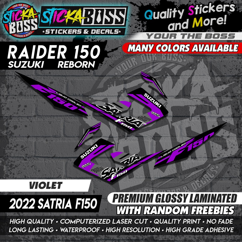 Suzuki Raider 150 Reborn Stock Decals VIOLET ( 2022 Satria F150 )【WITH ...