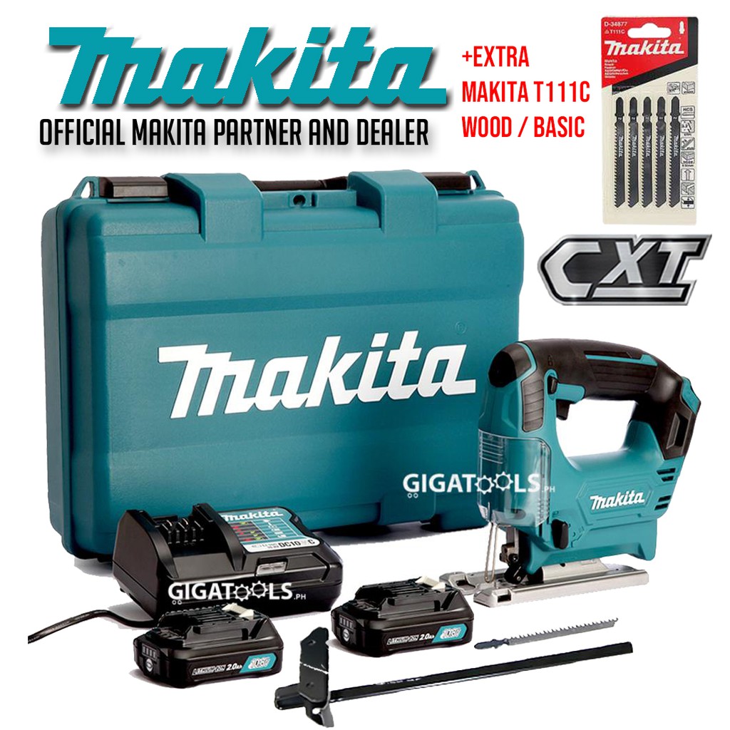 Makita JV101DWYE Cordless Jigsaw Max 12V CXT Kit Set w/5-pc Makita ...