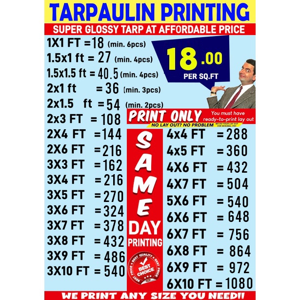 TARPAULIN PRINTING (HIGH QUALITY) | Shopee Philippines