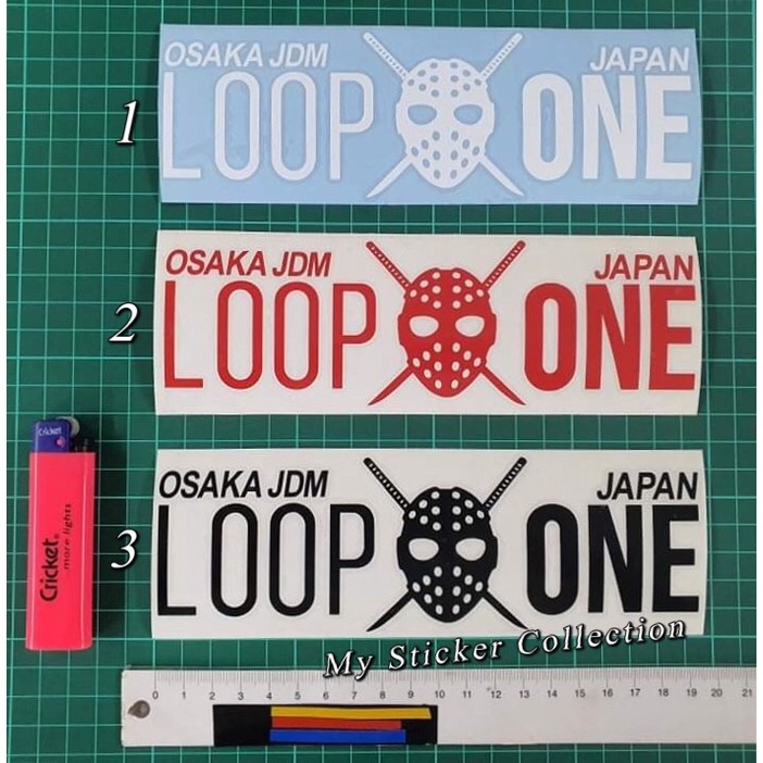 Loop One Osaka JDM Japan (White/Red/Black) Sticker Cutting Designs jdm ...