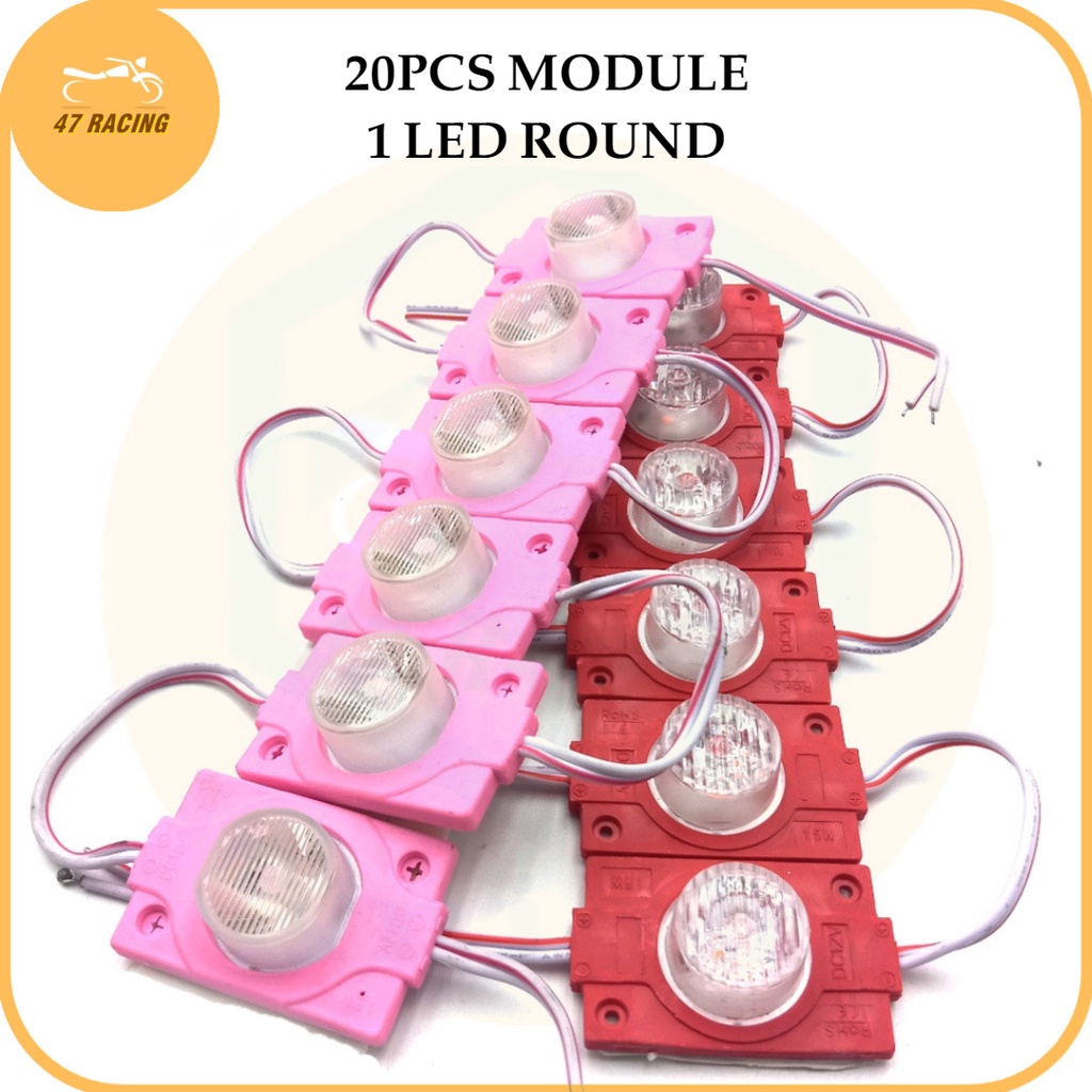 47Racing Car Motorcycle 20 PCS 1 LED Round Light Module 12V Waterproof ...