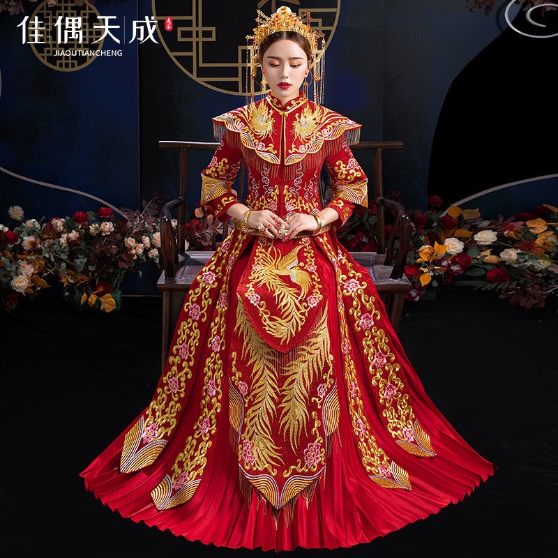 Xiuhe Clothes Bride 2022 New Style Dragon Phoenix Gown Show Kimono ...