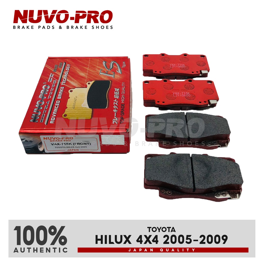 Nuvo-Pro Brake Pad Front Toyota Hilux 4x4 2005-2009 VAX-715K SET ...