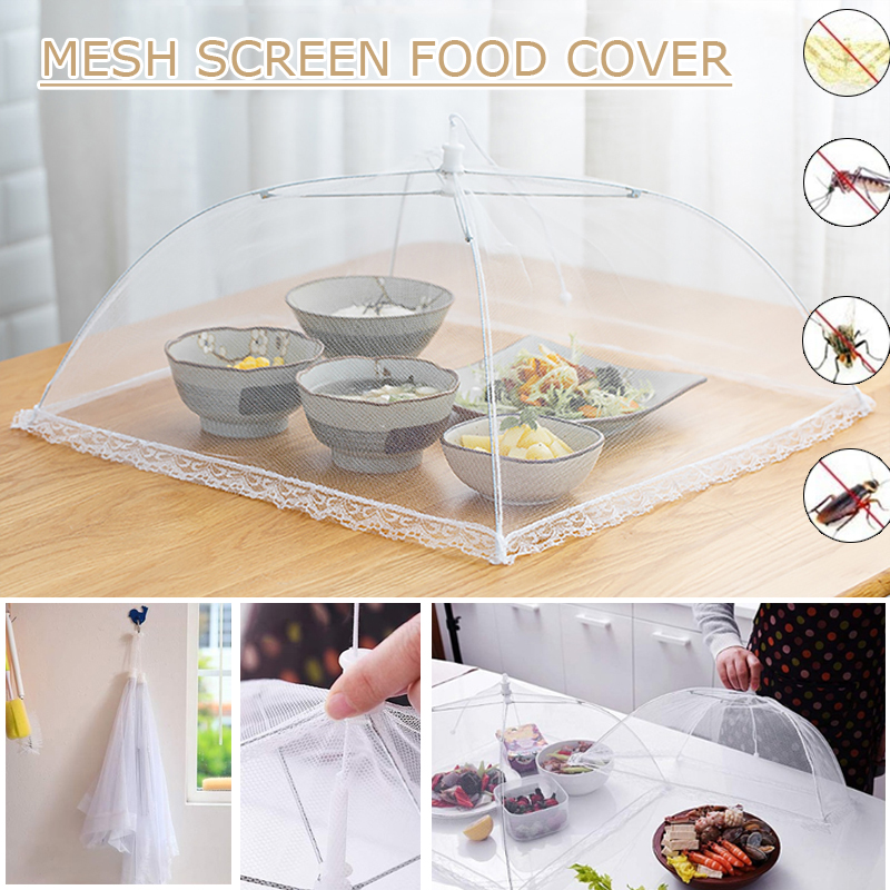 Mesh Screen Protect Food Cover Tent Dome Net Picnic Kitchen Folded Mesh Anti Fly Mosquito ...