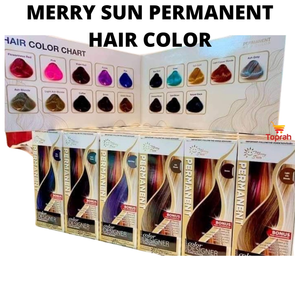 Merry Sun Permanent Hair Color with Hair Conditioner Complete Hair ...